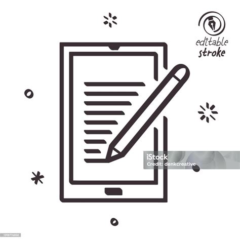 컴퓨터 그래픽 태블릿을위한 장난기 넘치는 라인 일러스트 레이 션 Brand Name Smart Phone에 대한 스톡 벡터 아트 및 기타 이미지 Brand Name