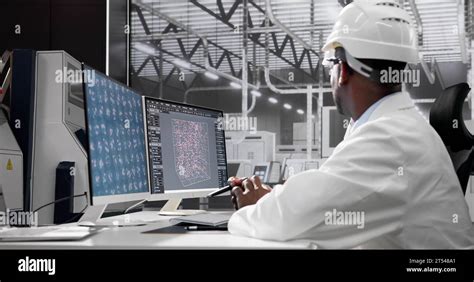Big Data Science On Touchscreen Monitor Research Technology Stock Photo Alamy