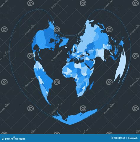 World Map Bonne Pseudoconical Equal Area Stock Vector Illustration Of Flat Diagram 260341554