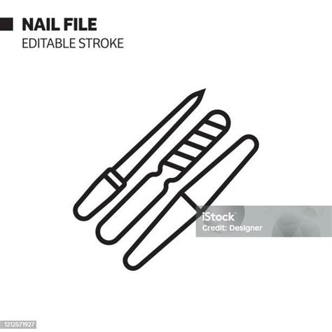 네일 파일 선 아이콘 윤곽선 벡터 기호 그림 픽셀 완벽 편집 스트로크 손톱 줄에 대한 스톡 벡터 아트 및 기타 이미지 손톱 줄 라인아트 매니큐어 미용술 Istock