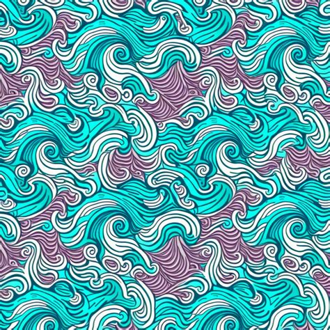 Premium Photo Seamless Pattern With Blue Waves And Waves On A Purple