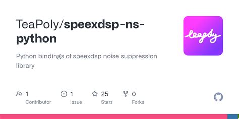Github Teapolyspeexdsp Ns Python Python Bindings Of Speexdsp Noise Suppression Library