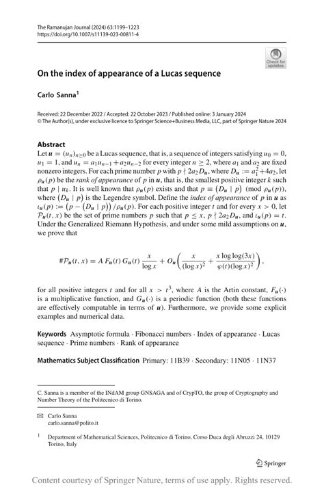 On The Index Of Appearance Of A Lucas Sequence