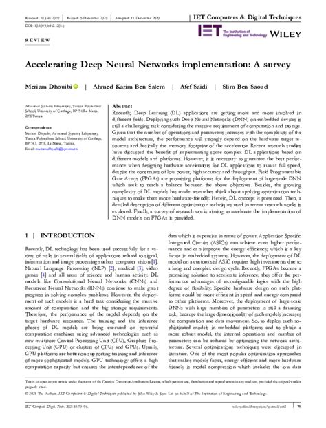 Pdf Accelerating Deep Neural Networks Implementation A Survey