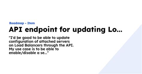 Api Endpoint For Updating Load Balancer Server Configs Ploi Roadmap