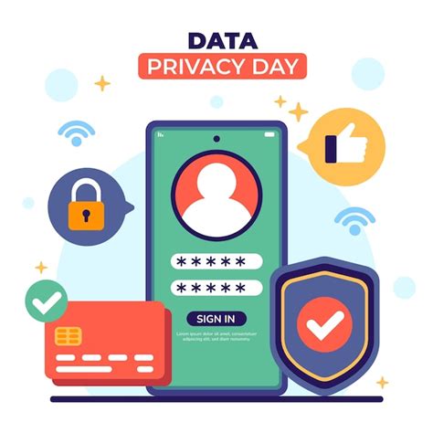 Free Vector | Flat data privacy day illustration