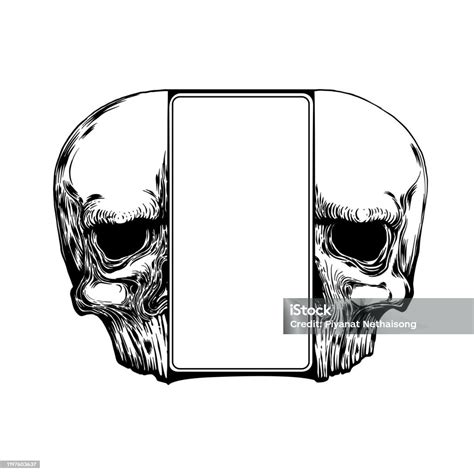해부학 두개골 벡터 아트 입을 벌리고 두개골의 상세한 손으로 그린 그림 그런지 풍화 일러스트레이션 벡터 아트 문신 디자인입니다
