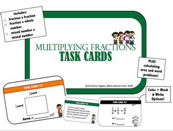 Multiplying Fractions Task Cards By Theteachermom TPT