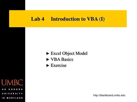 Ppt Lab 4 Introduction To Vba I Powerpoint Presentation Free Download Id1067283