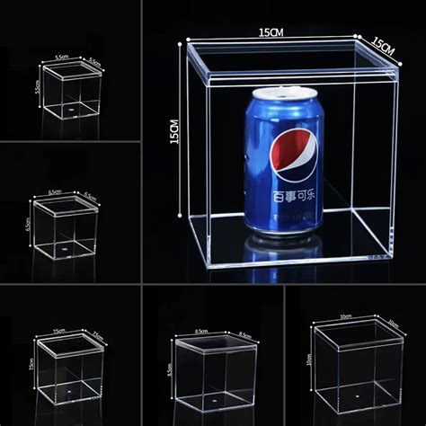 투명 아크릴 플라스틱 사각형 큐브 보석 상자 뚜껑 저장 사탕 상자 작은 미니 저장 상자 컨테이너 2 개 Aliexpress