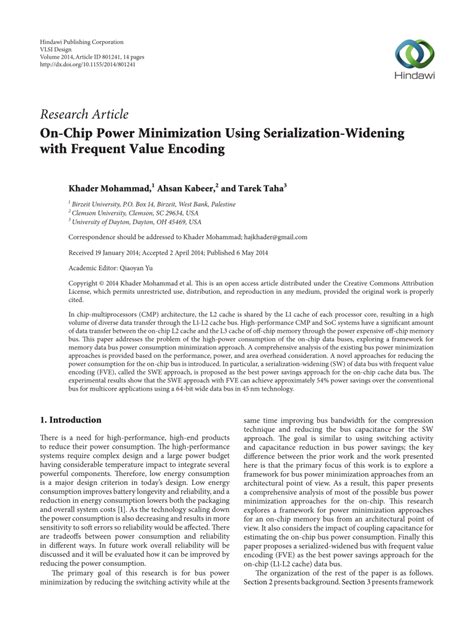 Pdf On Chip Power Minimization Using Serialization Widening With