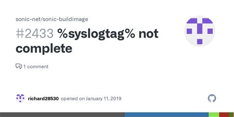 Syslogtag Not Complete · Issue 2433 · Sonic Netsonic Buildimage