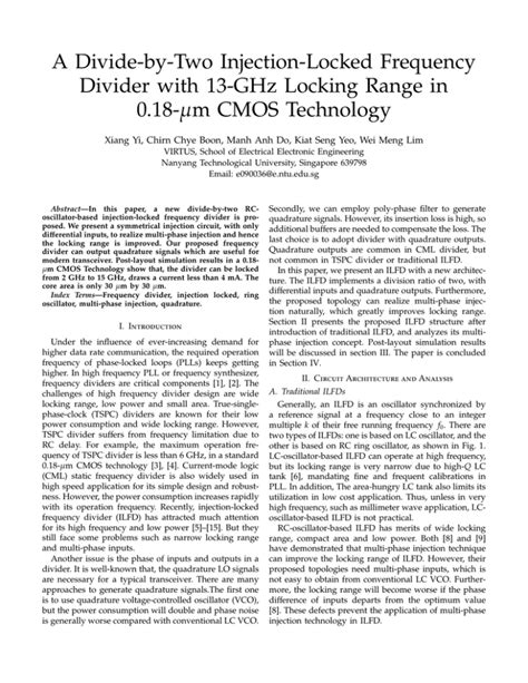 A Divide By Two Injection Locked Frequency Divider With 13