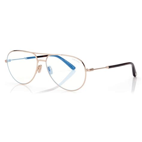 Tom Ford Blue Block Pilot Opticals Pilot Optical Glasses Gold