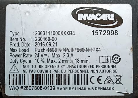 Invacare 2363111000xxxb4 24vdc 23a Linear Actuator 32inch Stroke