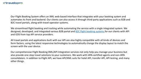 Ppt Flight Xml Integration Powerpoint Presentation Free Download Id11541799