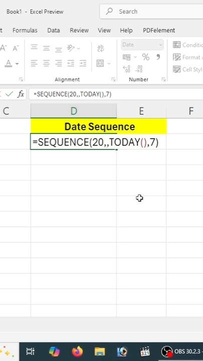 date sequence in excel sequence function excel exceltricks exceltutorial excelformula