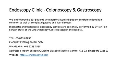 Ppt Colonoscopy Procedure Endoscopy Clinic Colonoscopy And Gastroscopy Powerpoint