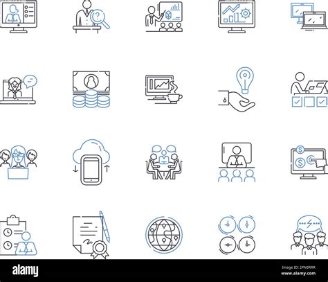 corporation workflow outline icons collection corporate workflow