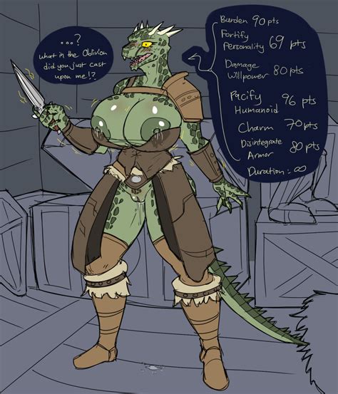 Rule 34 Anthro Argonian Armor Bethesda Softworks Big Breasts Blush