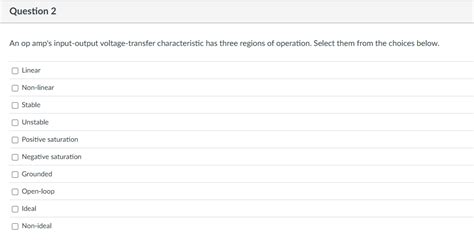 Solved Question 2an Op Amps Input Output Voltage Transfer