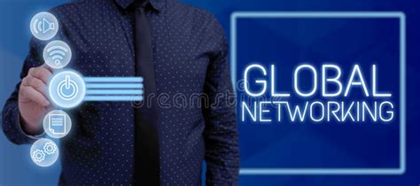 Text Caption Presenting Global Networkingcommunication Network Which
