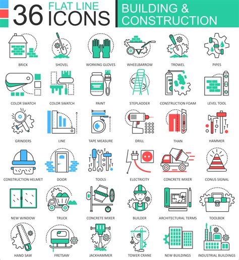 线性建筑工具图标设计矢量插图图片 创意线性建筑工具图标设计矢量插图素材 高清图片 摄影照片 寻图免费打包下载