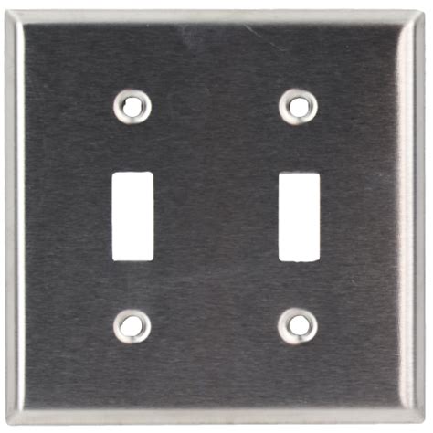 Two Gang Toggle Switch Plate Stainless Steel