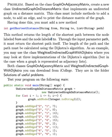 solved problem based on the class graphonadjacencymatrix