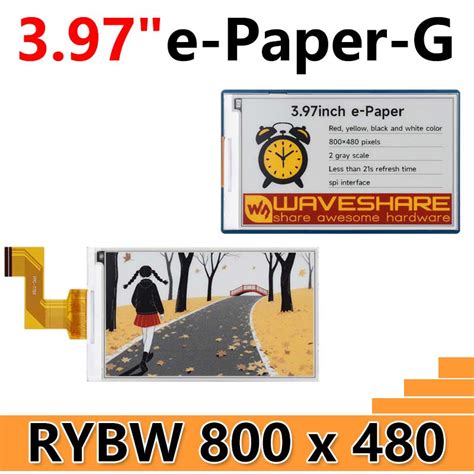 Raspberry Pi 397 Inch E Paper Link G Rybw 800x480 For Arduino Jetson Stm32 Esp32