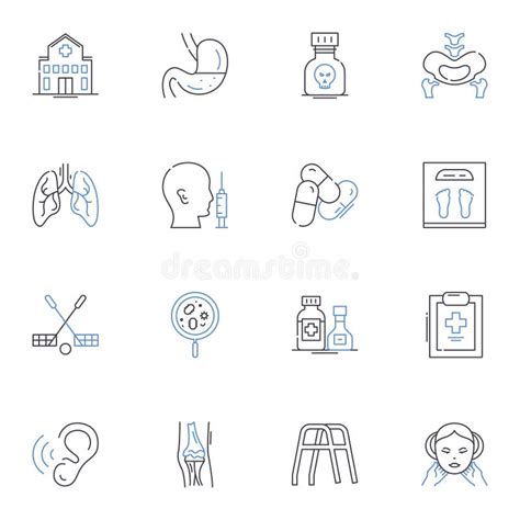 Running Line Icons Collection Endurance Fitness Stamina Pace