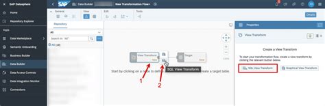 easy datasphere when to use data flow transformation flow sql view