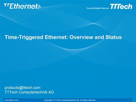 Time Triggered Ethernet Overview Pdf