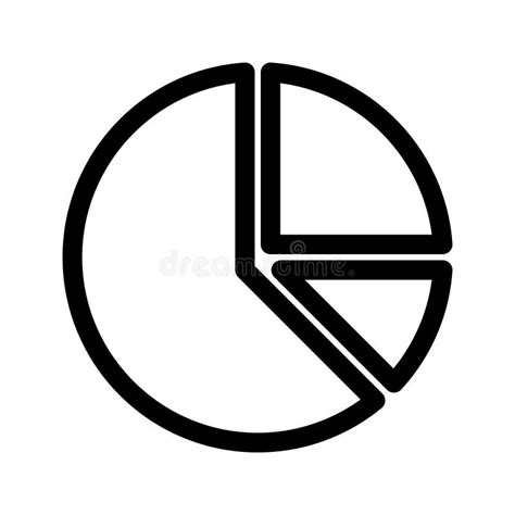 Pie Chart Icon Line Isolated On White Background Black Flat Thin Icon