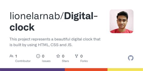 GitHub Lionelarnab Digital Clock This Project Represents A Beautiful Digital Clock That Is