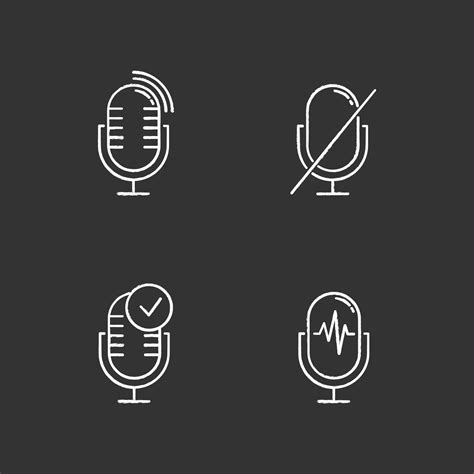 Microphone Using Modes Chalk Icons Set Voice Control Idea Sound Recorder Installation Speech