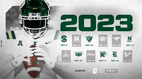 2023 Charlotte Football Schedule On Behance