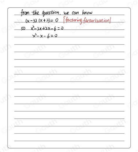 Solved Determine The Quadratic Equation Whose Solutions Are 3 And 2 [math]