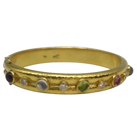 Elizabeth Locke 19k Yellow Gold Diamond Multi Gemstone Tutti Frutti