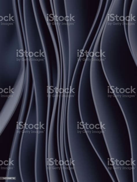 바람에 직물의 수직 어두운 줄무늬의 부드러운 물결 모양 그림 3d 렌더링 디지털 배경 웨이브 효과 0명에 대한 스톡 사진 및