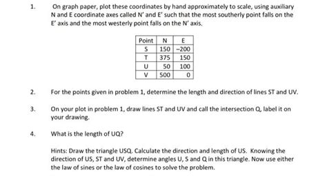Solved 1 On Graph Paper Plot These Coordinates By Hand