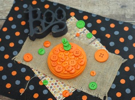Fall Craft Idea Button Pumpkin Craft This Mama Loves
