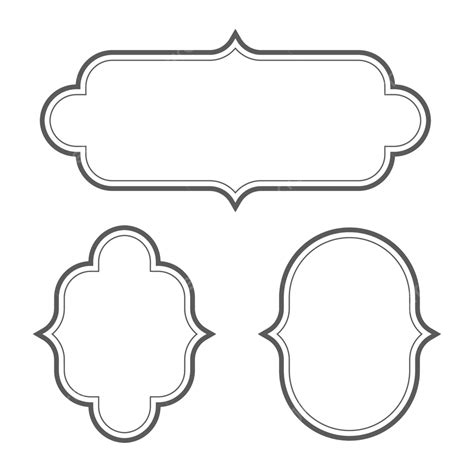Marco Vintage Icono Plantilla Vector Símbolo Contorno En Blanco Vector
