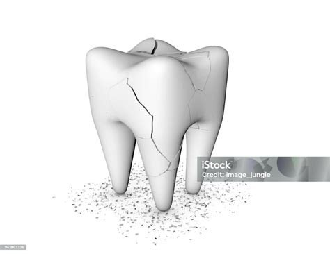 치 통 치과 치료 개념 흰색 배경 3d 렌더링에 건강에 해로운 깨지 고 깨진 치아 이빨에 대한 스톡 사진 및 기타 이미지 이빨 3차원 형태 개념 Istock