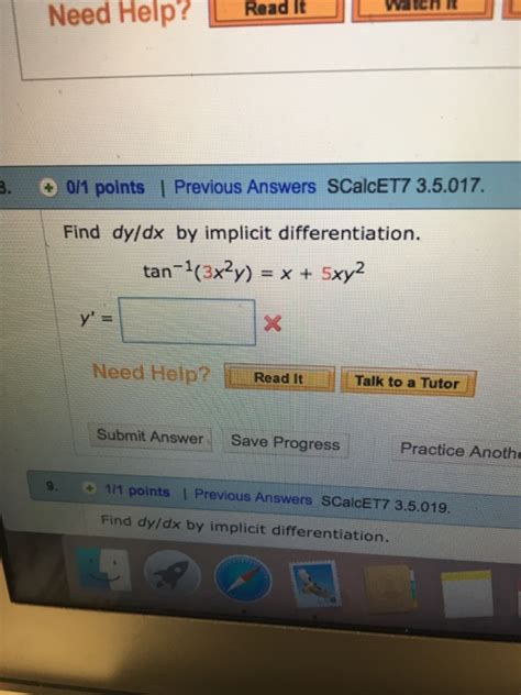 Solved Find Dy Dx By Implicit Differentiation Tan 1 3x 2y