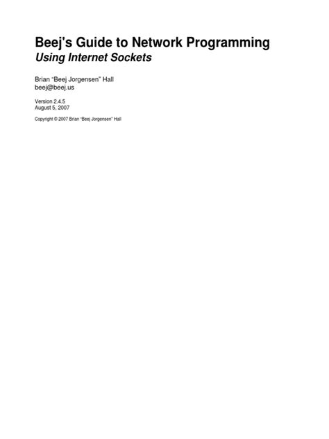 C Beejs Guide To Network Programming Using Internet Sockets Brian
