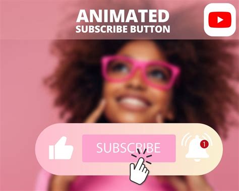 animated subscribe button animation for youtube video blog pink pastel