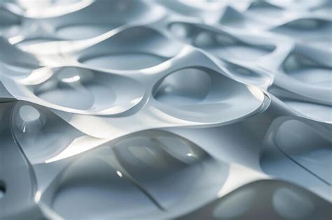 Abstract White Wave Pattern Design Modern Interior Decor Premium Ai Generated Image