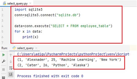 Python Sqlite Select Query Important Concept