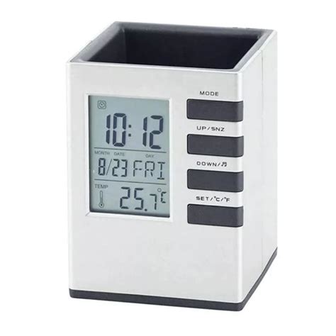 Multi Function Digital Desk Clock Calendar With Pen Holder Hc 28 Shop